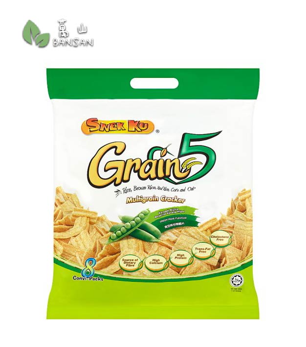 Snek Ku Grain 5 Green Peas Flavour Multigrain Cracker [8 Convi-Packs ...