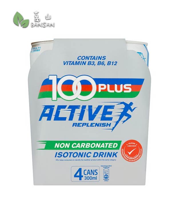 100 Plus Active Replenish Non Carbonated Isotonic Drink [4 Cans x 300ml ...