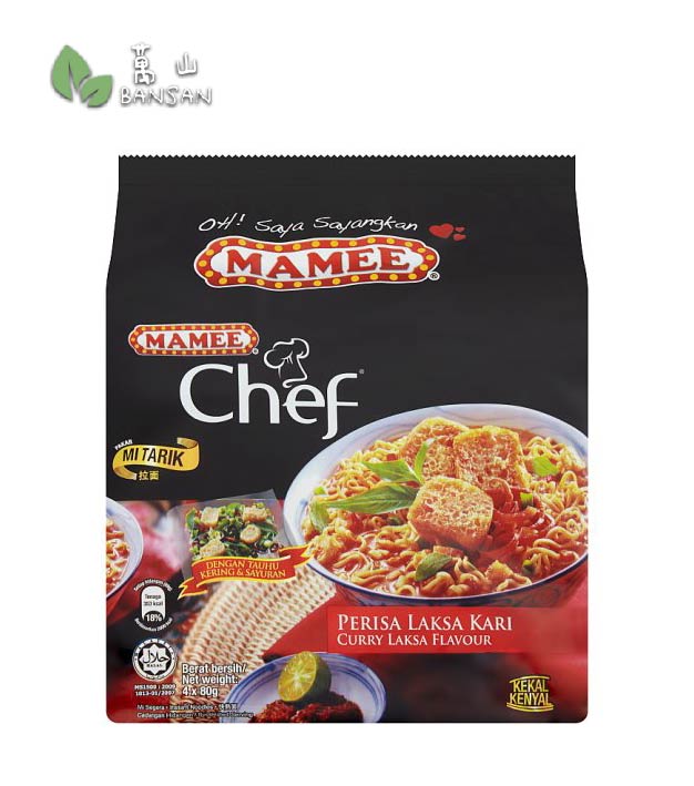 Mamee Chef Curry Laksa Flavour Instant Noodles [4 Packets x 80g ...